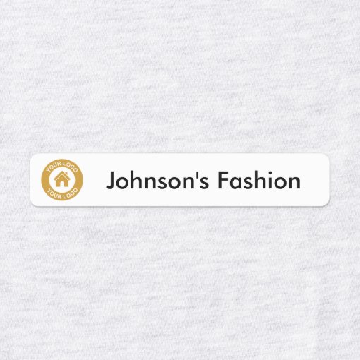 Custom Business Logo and Text Fabric Clothing Labels | Zazzle