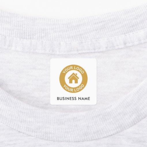 Custom Business Logo and Text Fabric Clothing Labels | Zazzle