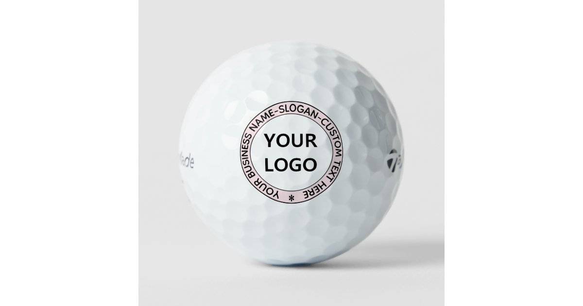 Custom Business Logo and Text Golf Balls Stamp | Zazzle
