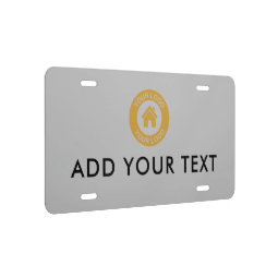 Custom Business Logo And Text Gray License Plate | Zazzle