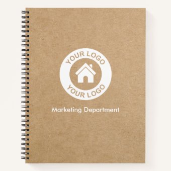 Custom Business Logo And Text Kraft Style Notebook | Zazzle