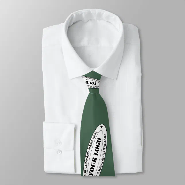 Custom Business Logo and Text Neck Tie Template | Zazzle