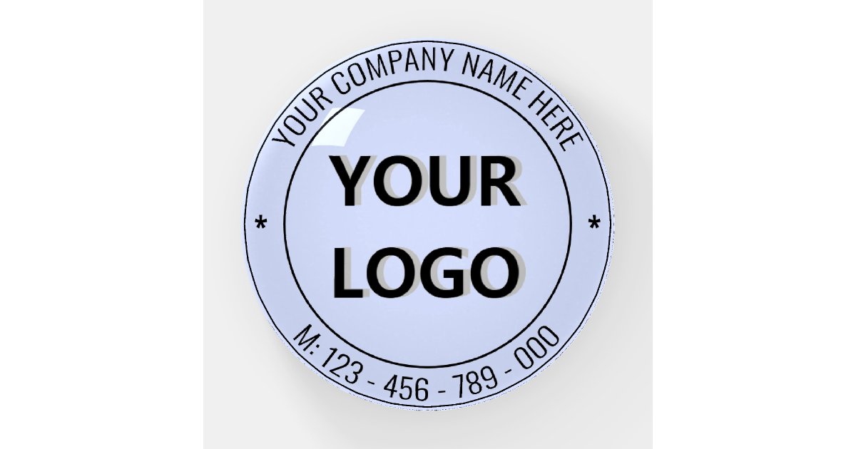 Custom Business Logo and Text Paperweight Example | Zazzle