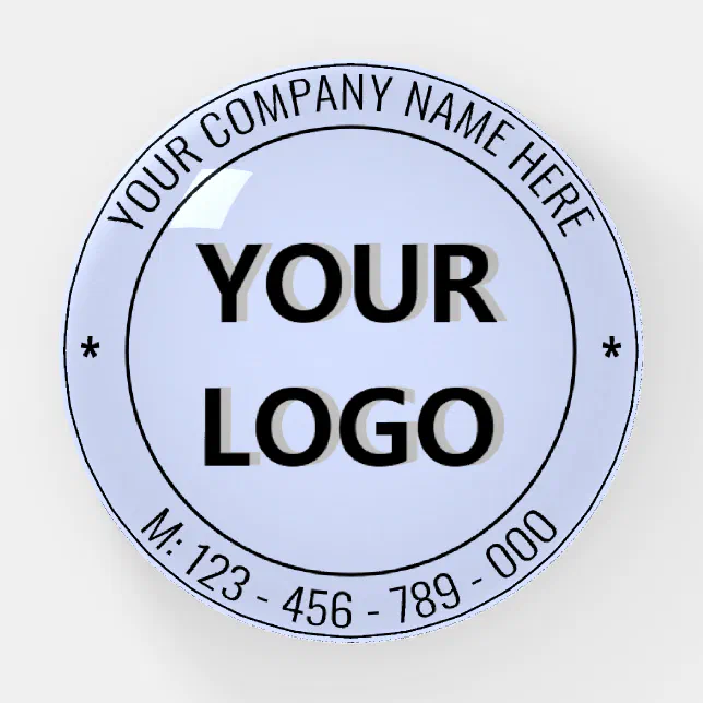 Custom Business Logo and Text Paperweight Example | Zazzle