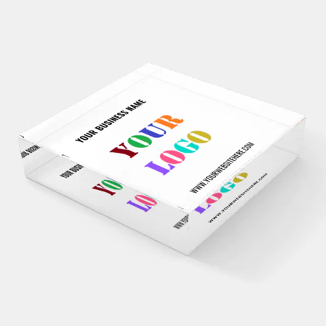 Custom Business Logo and Text Paperweight Gift | Zazzle
