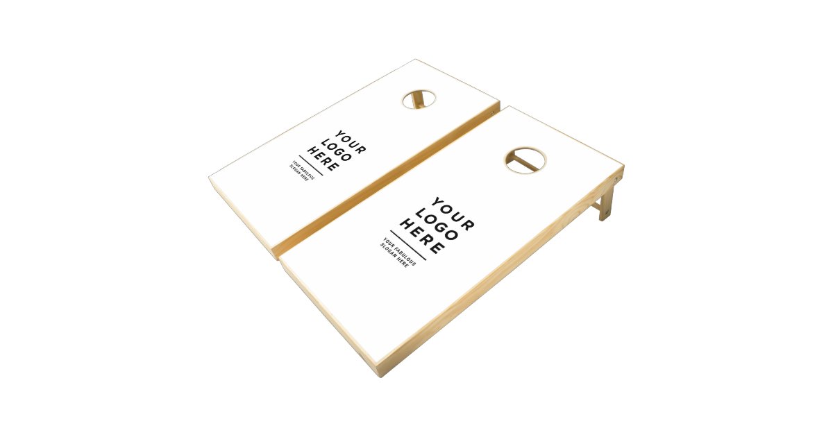 Custom Business Logo and Text Professional Cornhole Set | Zazzle