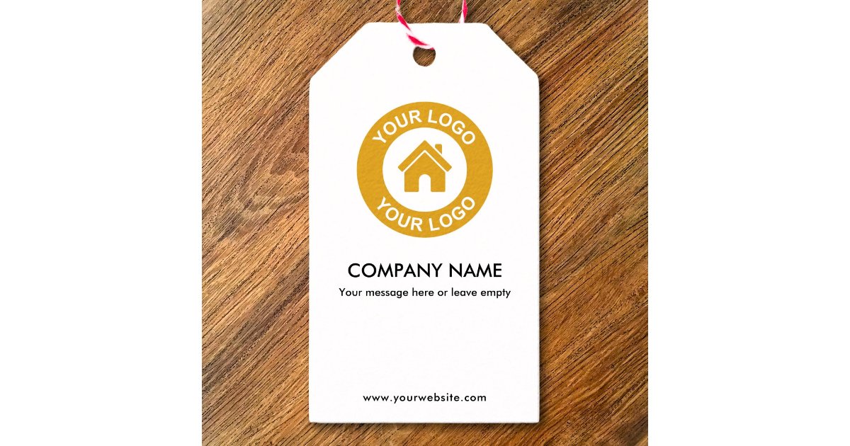 Custom Business Logo and Text Promotional Gift Tags | Zazzle