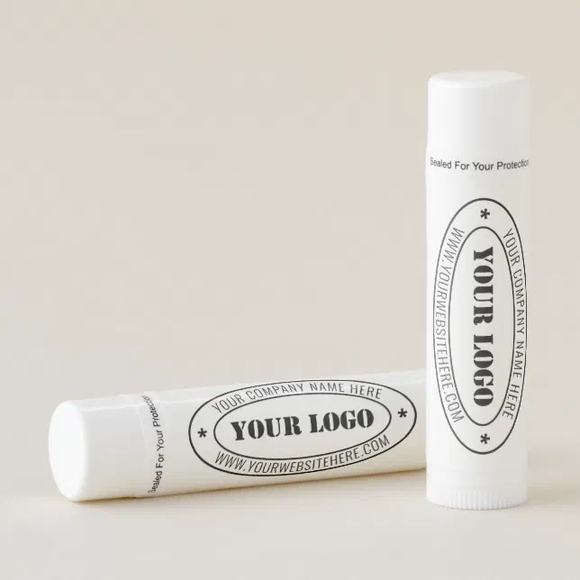 Custom Business Logo and Text Promotional Lip Balm | Zazzle