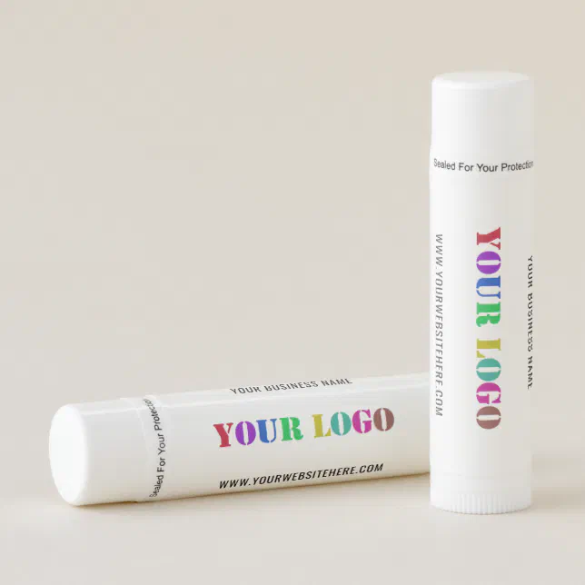 Custom Business Logo and Text Promotional Lip Balm | Zazzle