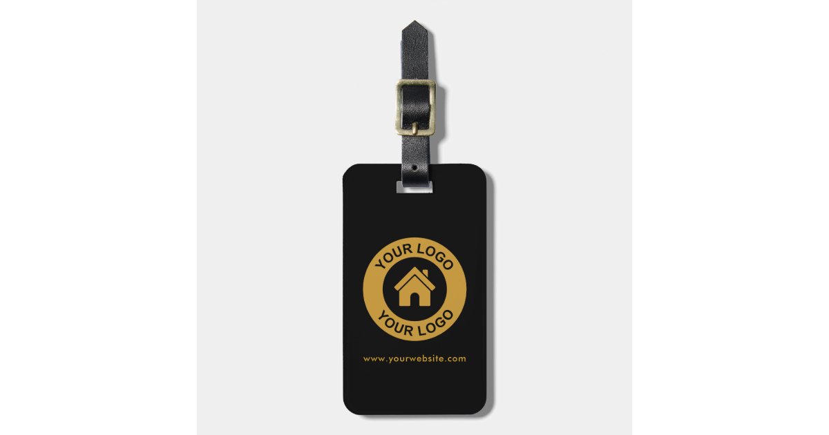 Custom Business Logo and Text Promotional Luggage Tag | Zazzle