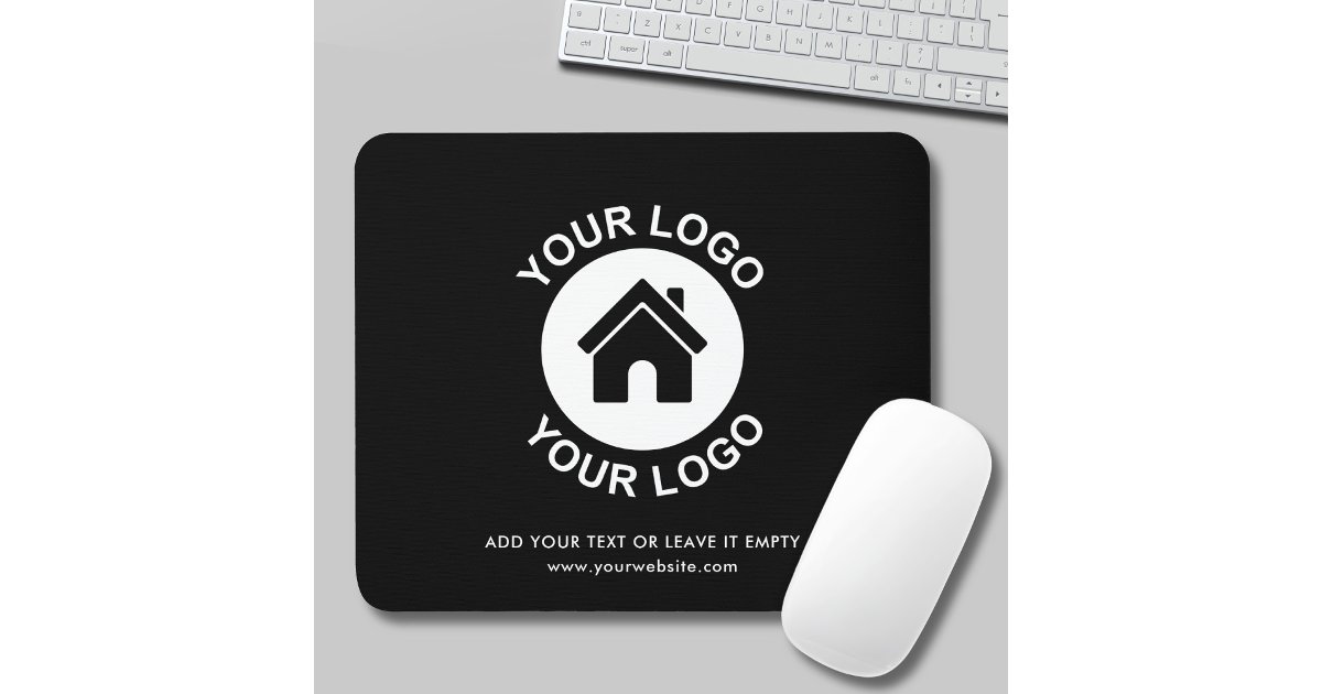 Custom Business Logo and Text Promotional Mousepad | Zazzle