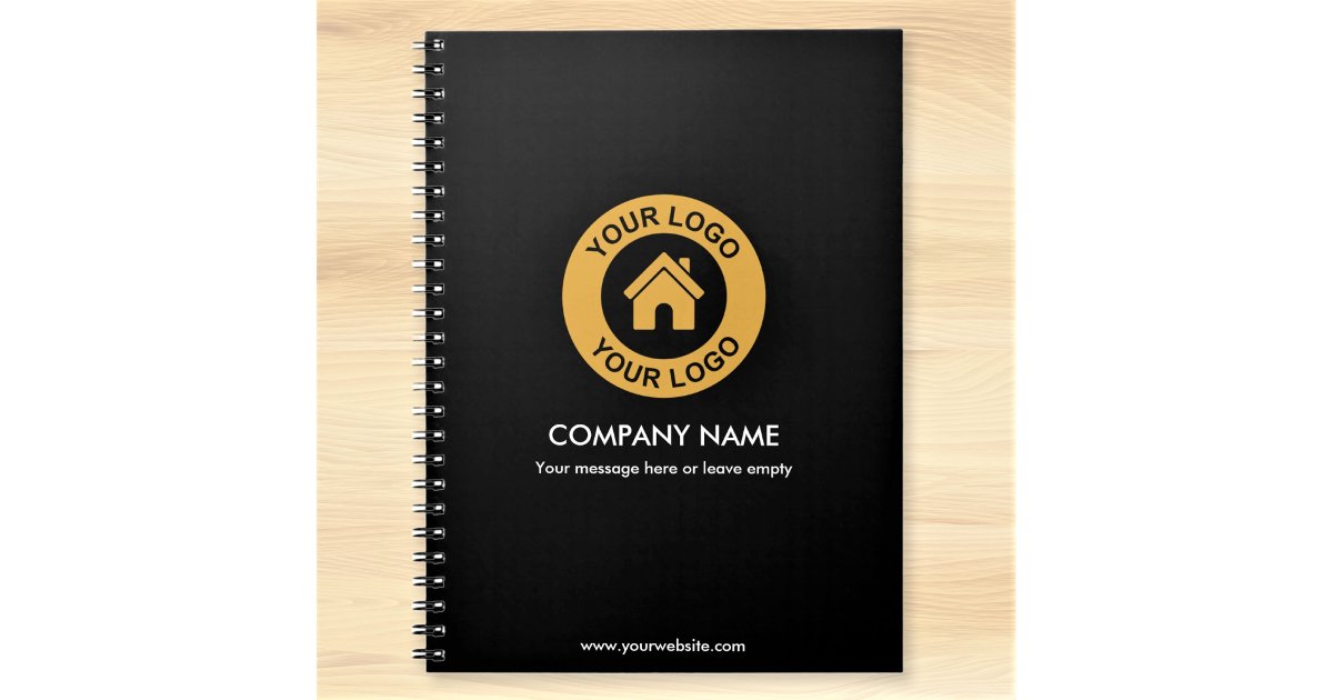 Custom Business Logo and Text Promotional Notebook | Zazzle