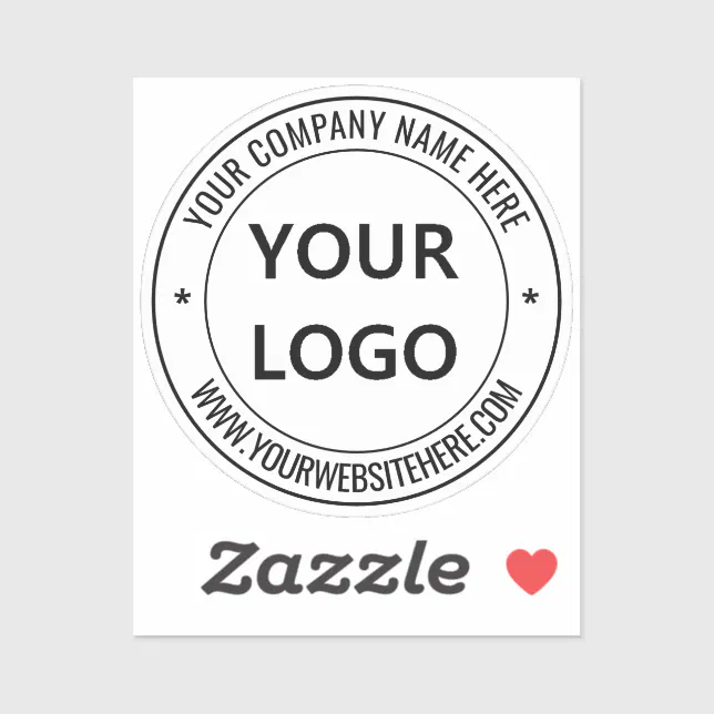 Custom Business Logo and Text Promotional Sticker | Zazzle