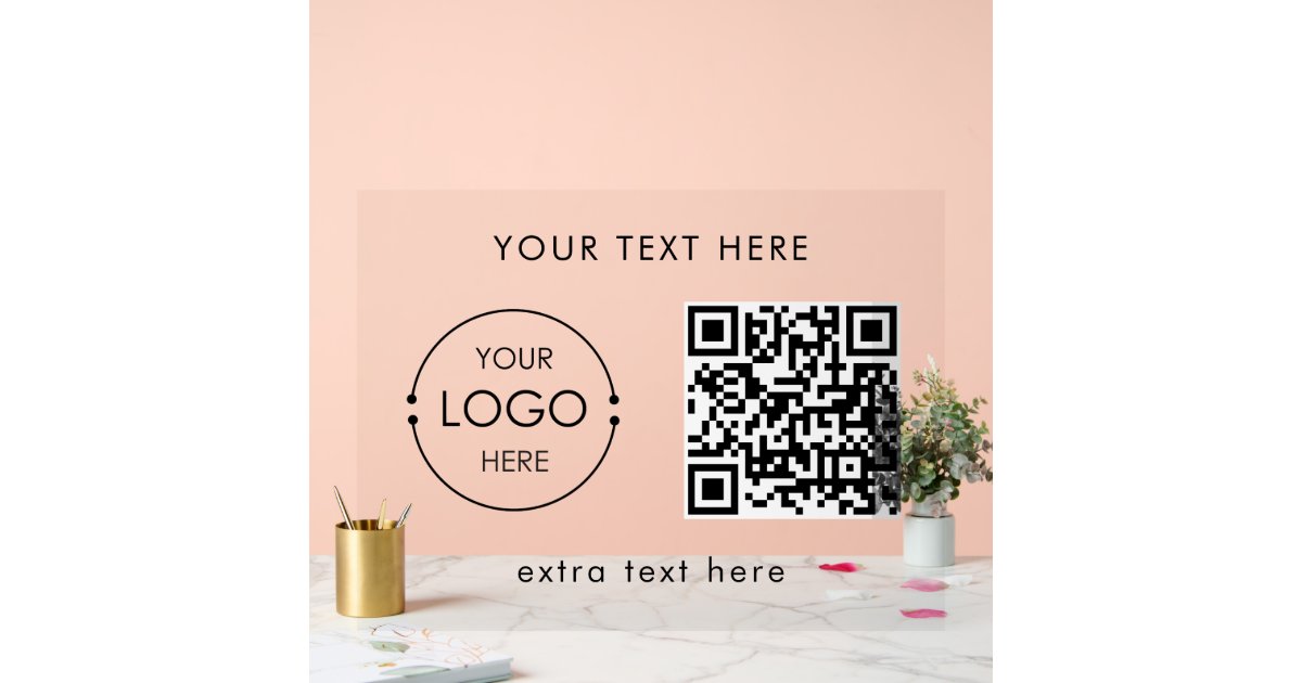 Custom Business Logo and Text QR Code Promotional Acrylic Sign | Zazzle
