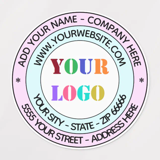 Custom Business Logo and Text Round Labels | Zazzle
