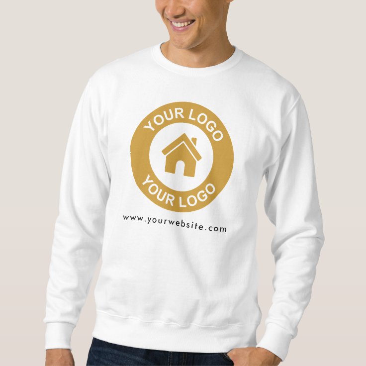 Custom Business Logo and Text Sweatshirt | Zazzle