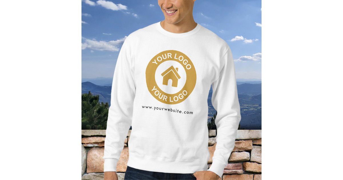 Custom Business Logo and Text Sweatshirt | Zazzle