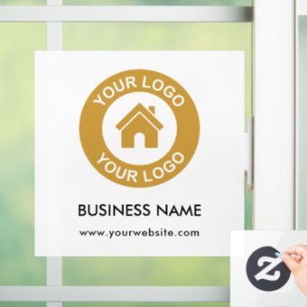 Custom Business Logo and Text Window Cling | Zazzle