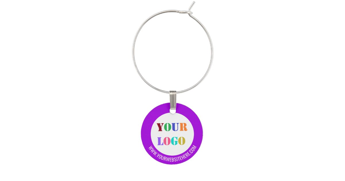 Custom Business Logo and Text Wine Charm | Zazzle
