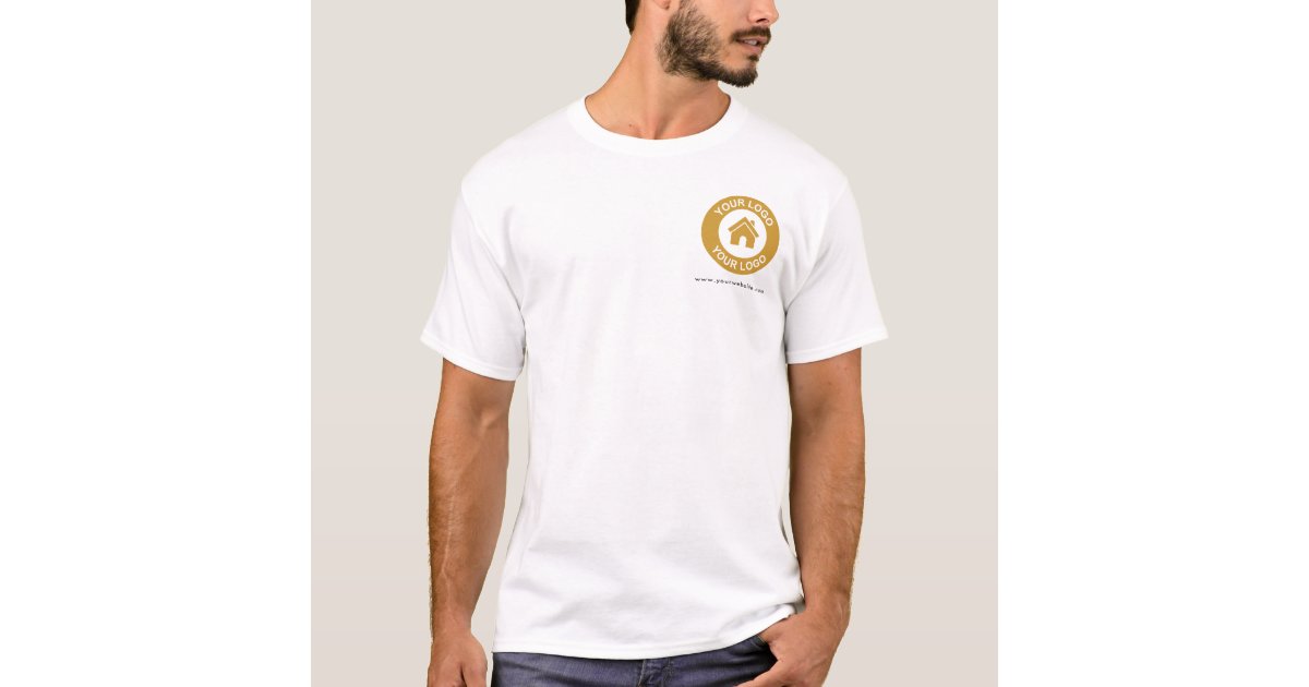 Custom Business Logo and Text Work T-Shirt | Zazzle.com