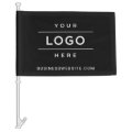 Custom Business Logo and Website Black Car Flag | Zazzle
