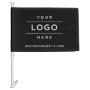 Custom Business Logo and Website Black Car Flag | Zazzle