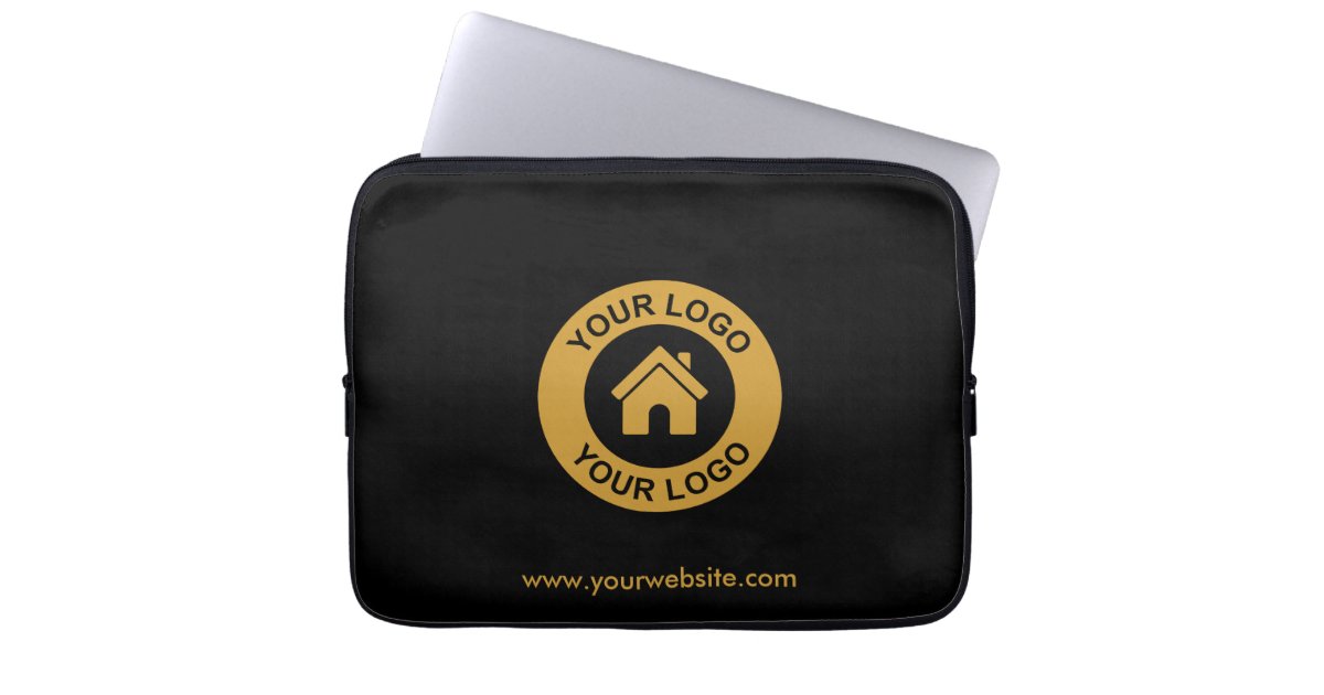 Custom Business Logo And Website Promotional Laptop Sleeve | Zazzle