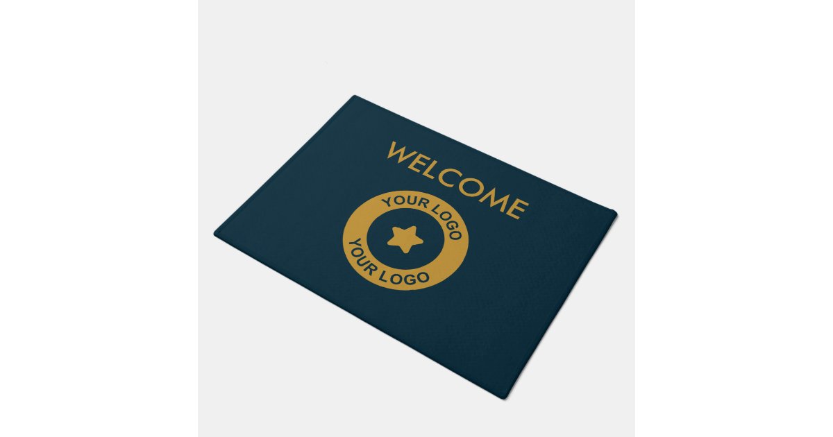 Custom Business Logo And Welcome Text Doormat | Zazzle