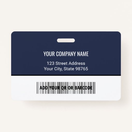 Custom Business Logo Barcode Employee Photo Badge | Zazzle
