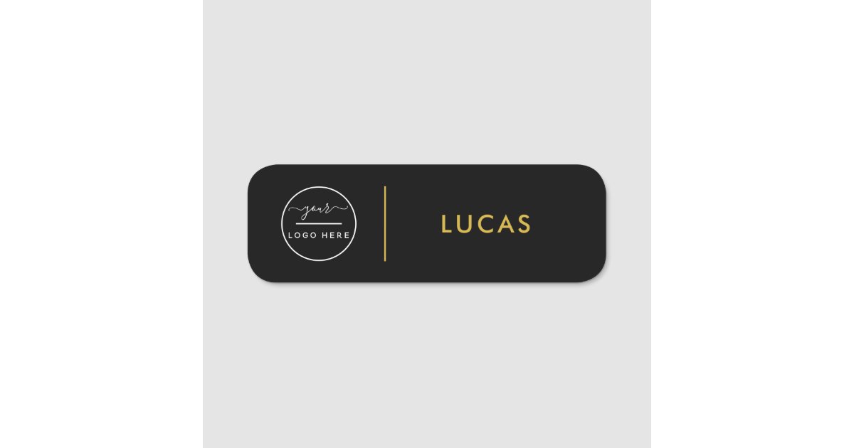 Custom Business Logo Basic Employee Staff Name Name Tag | Zazzle