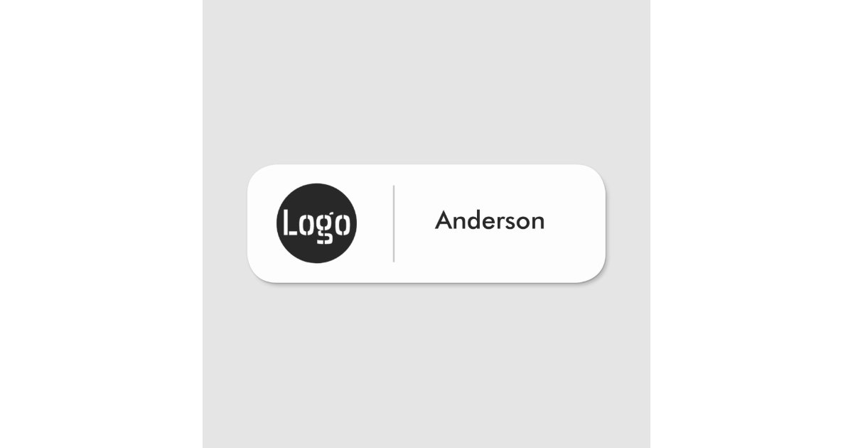 Custom Business Logo Basic Employee Staff Name Tag | Zazzle