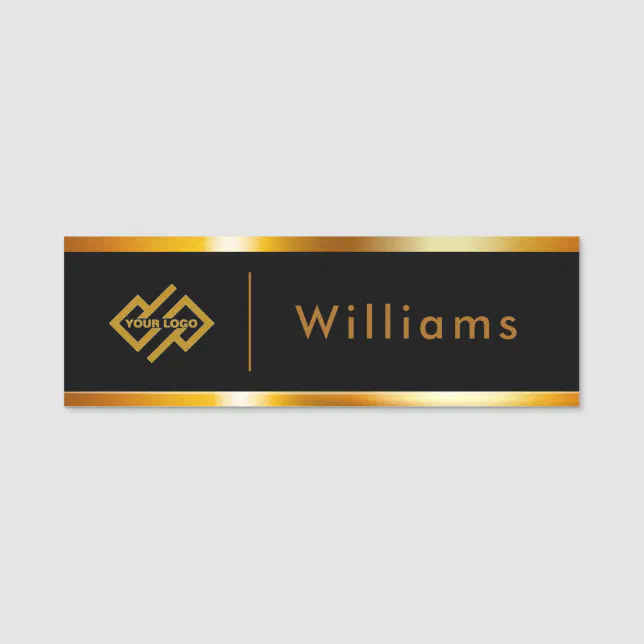 Custom Business Logo Basic Employee Staff Name Tag | Zazzle