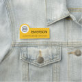 Custom Business Logo Basic Employee Yellow Name Tag | Zazzle