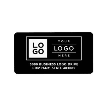 Custom Business Logo Black Company Branded Address Label | Zazzle