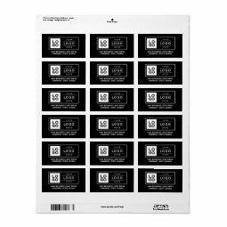 Custom Business Logo Black Company Branded Address Label | Zazzle
