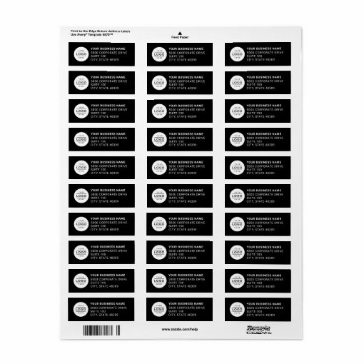 Custom Business Logo Black Company Return Address Label | Zazzle