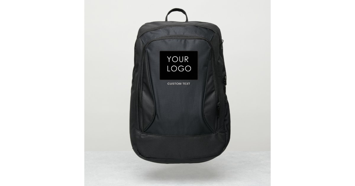 Custom Business Logo Black Port Authority® Backpack | Zazzle