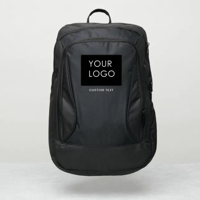 Custom Business Logo Black Port Authority® Backpack | Zazzle