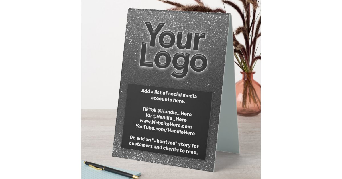Custom Business Logo Boss Executive Professional Table Tent | Zazzle