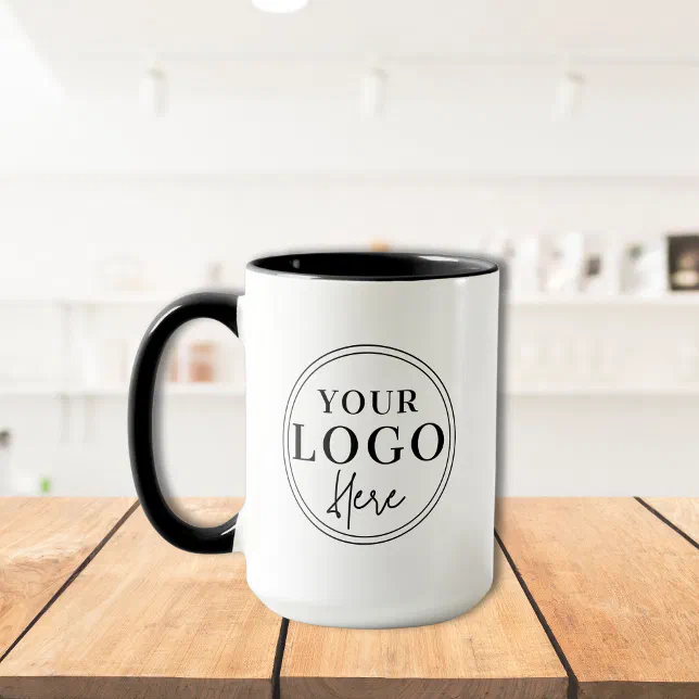 Custom Business Logo Branded Minimalist Coffee Mug | Zazzle