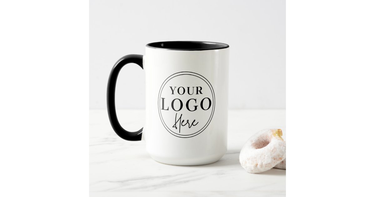Custom Business Logo Branded Minimalist Coffee Mug | Zazzle