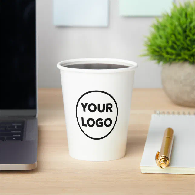 Custom Business Logo Branded Paper Cups | Zazzle