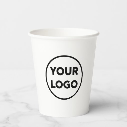 Custom Business Logo Branded Paper Cups | Zazzle