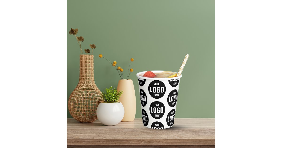 Custom Business Logo Branded Paper Cups – Perfect | Zazzle
