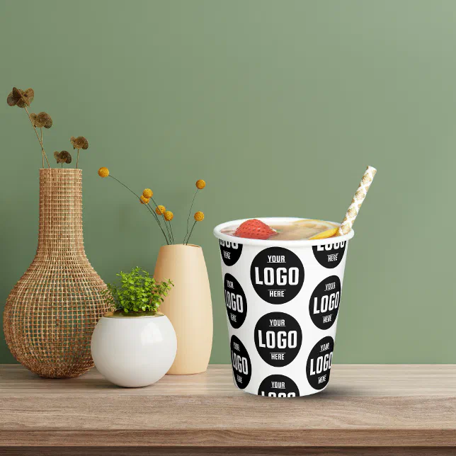 Custom Business Logo Branded Paper Cups – Perfect | Zazzle