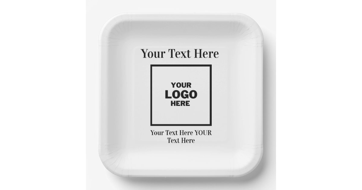 Custom Business Logo Branded Professional Paper Plates | Zazzle