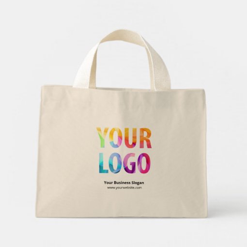 Custom Business Logo Branded Promotional Mini Tote Bag | Zazzle