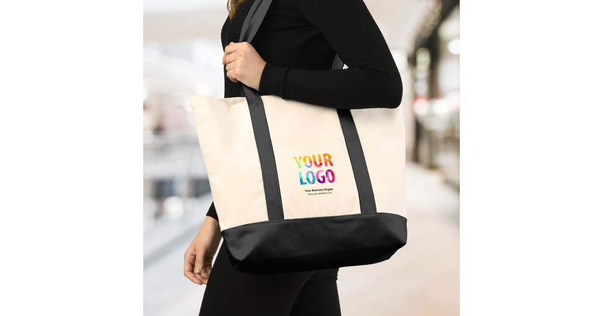 Custom Business Logo Branded Promotional Tote Bag | Zazzle