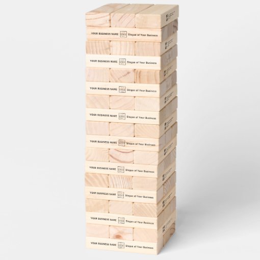 Custom Business Logo Branded Topple Tower Game | Zazzle