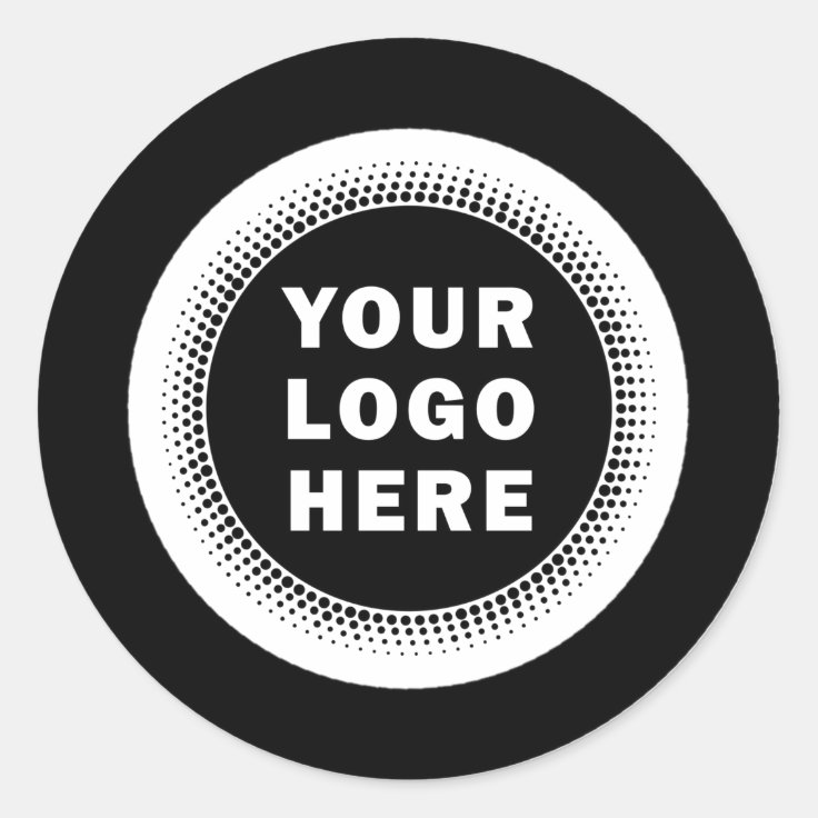 Custom Business Logo Classic Round Sticker | Zazzle
